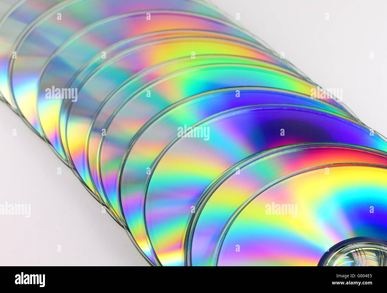 Close up of CDs on white background Stock Photo - Alamy