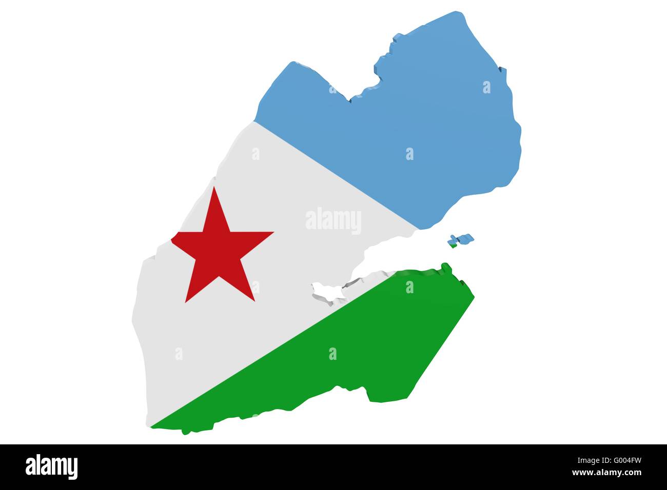 Djibouti Flag Map Stock Photo - Alamy