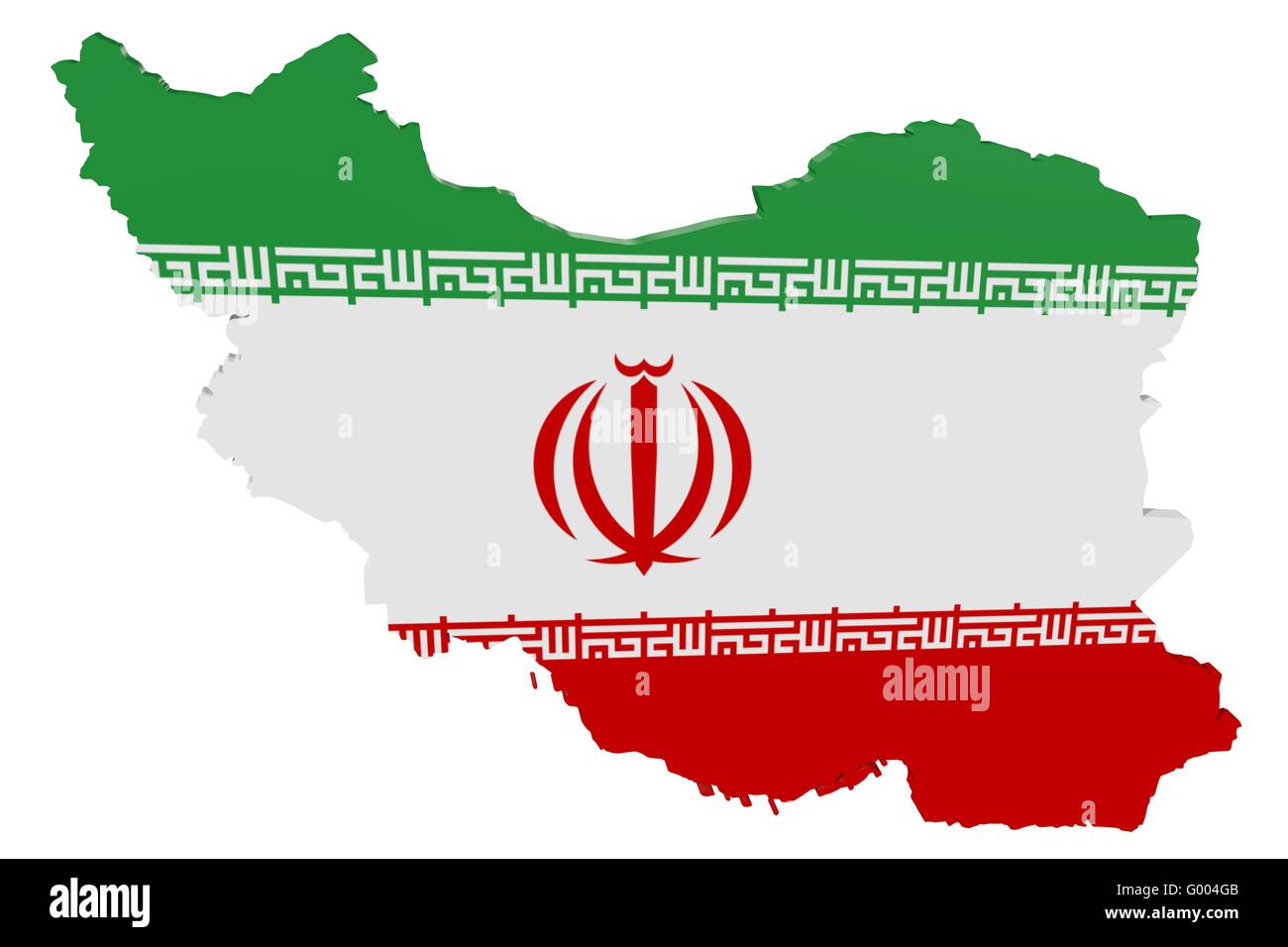 Iranian Flag Map Stock Photo - Alamy