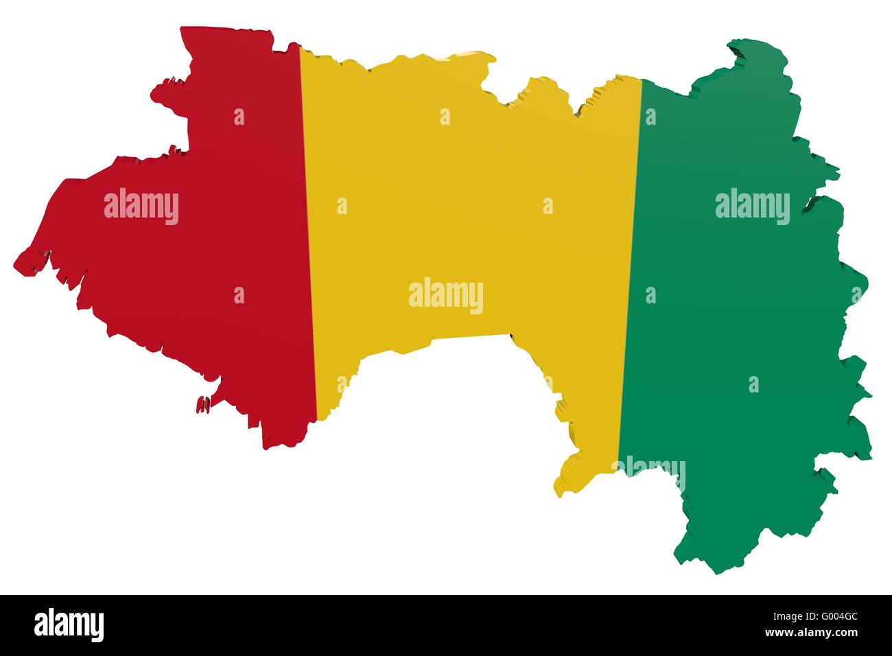 Guinean Flag Map Stock Photo - Alamy