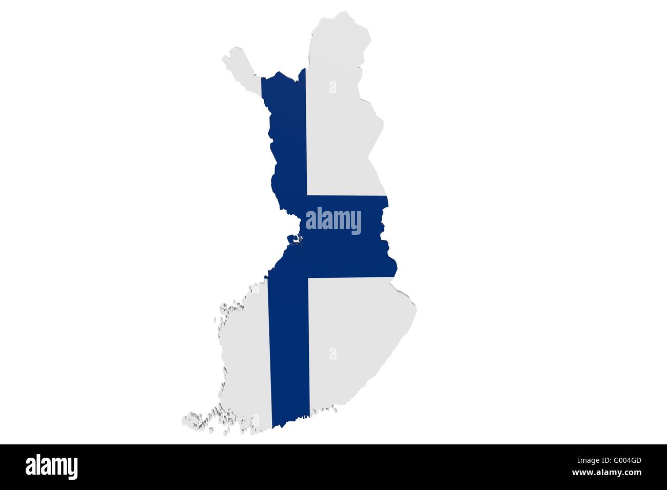 Finnish Flag Map Stock Photo - Alamy