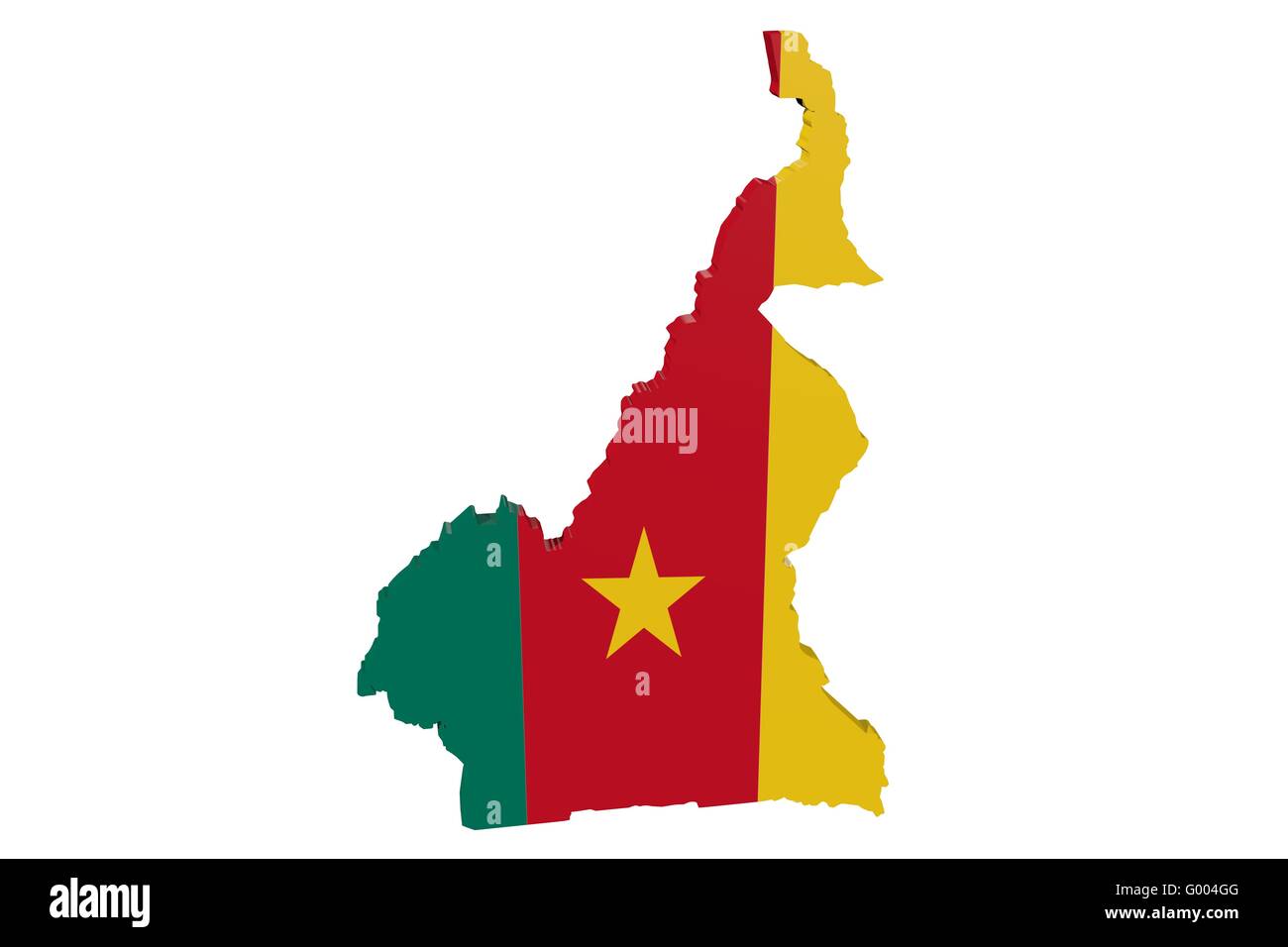 Cameroonian Flag Map Stock Photo - Alamy