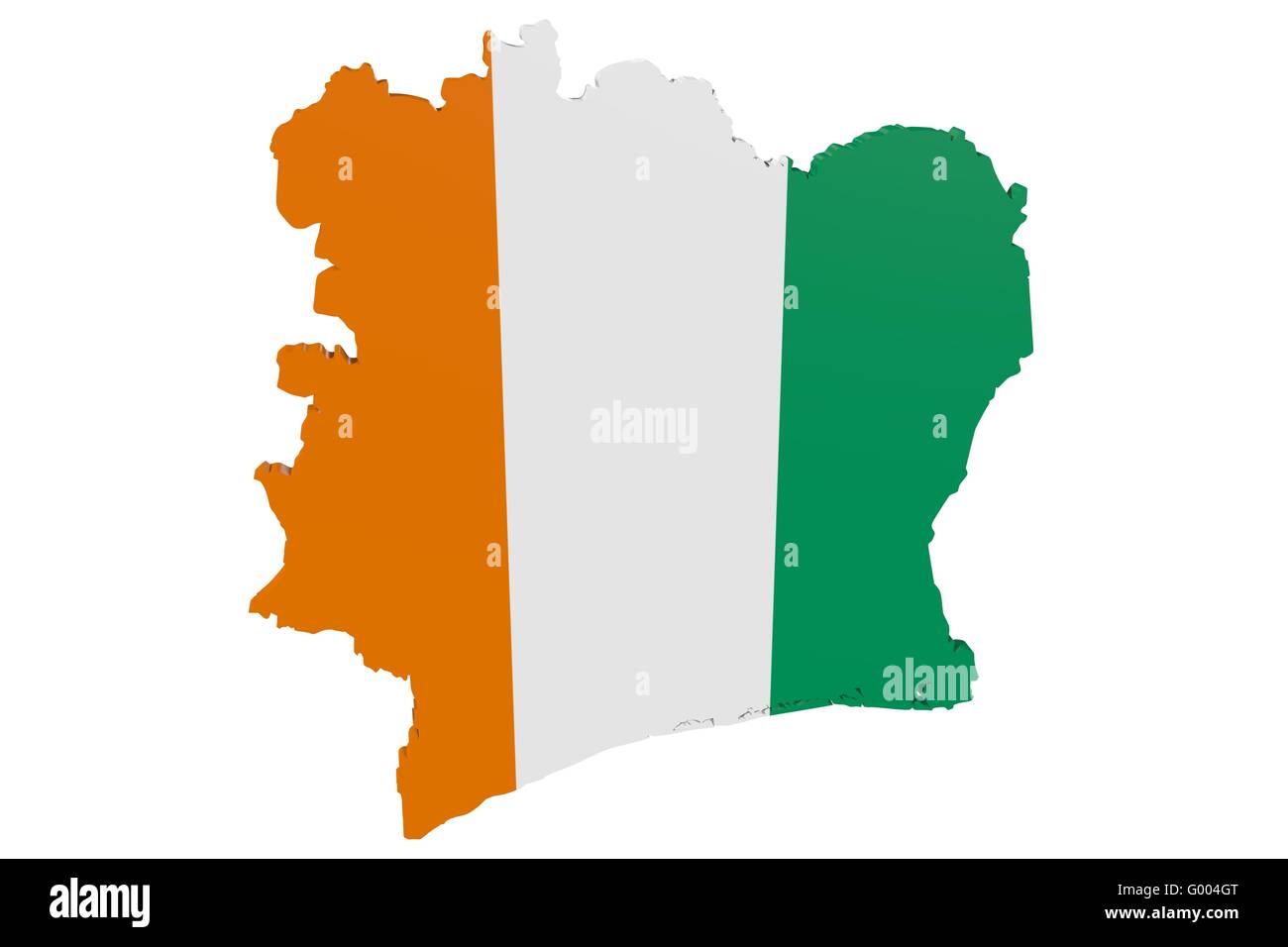 Cote d'Ivoire Flag Map Stock Photo - Alamy