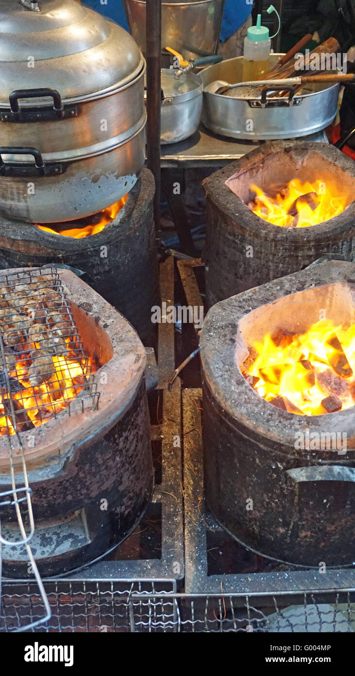 traditional asian street food cooked in a wok Stock Photo - Alamy