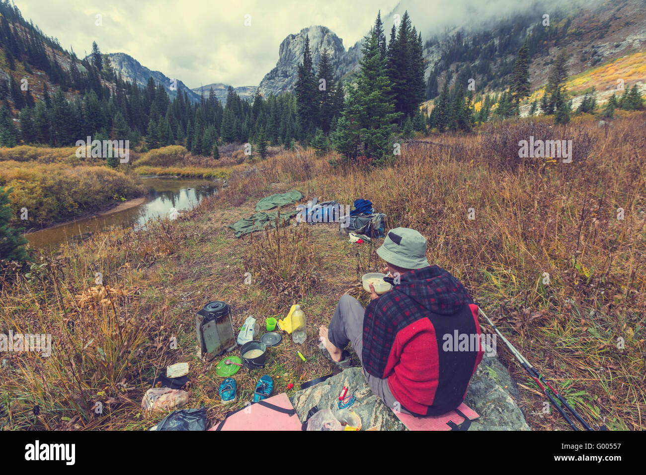 Rest in hike Stock Photo - Alamy
