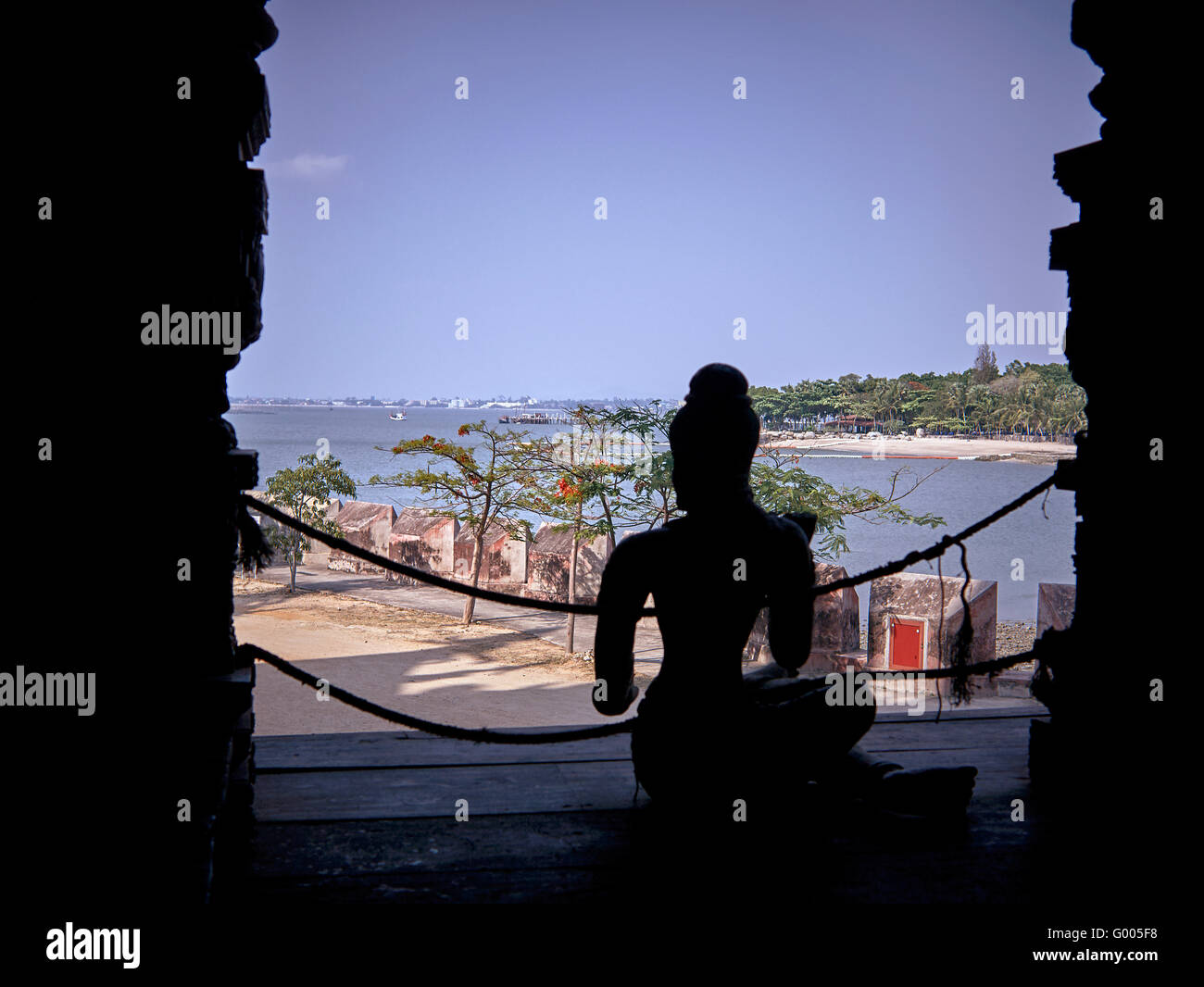 Sanctuary of Truth temple with Buddha statue overlooking the ocean at ...