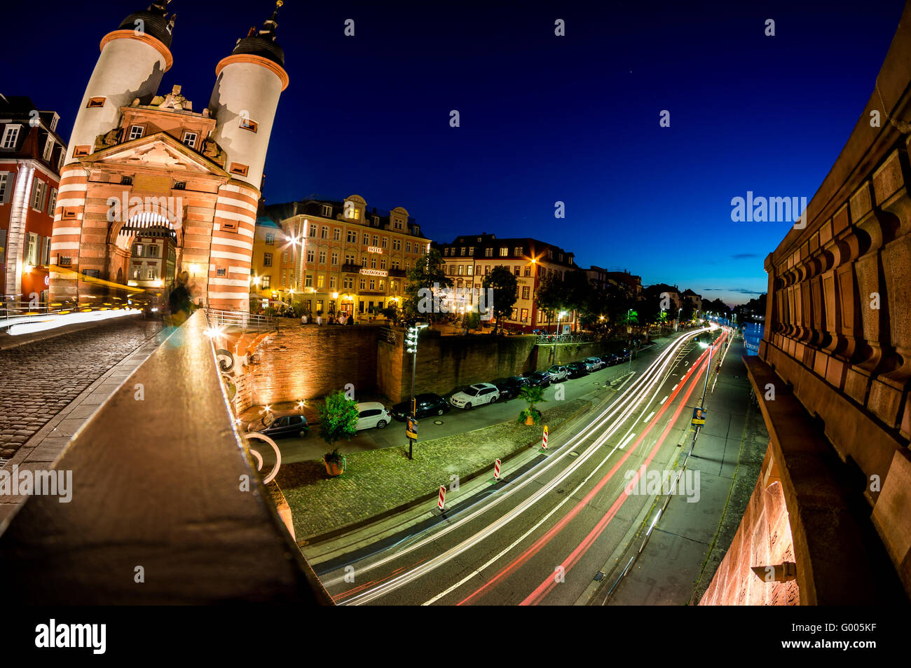 Cars passing under bridge Stock Photo - Alamy