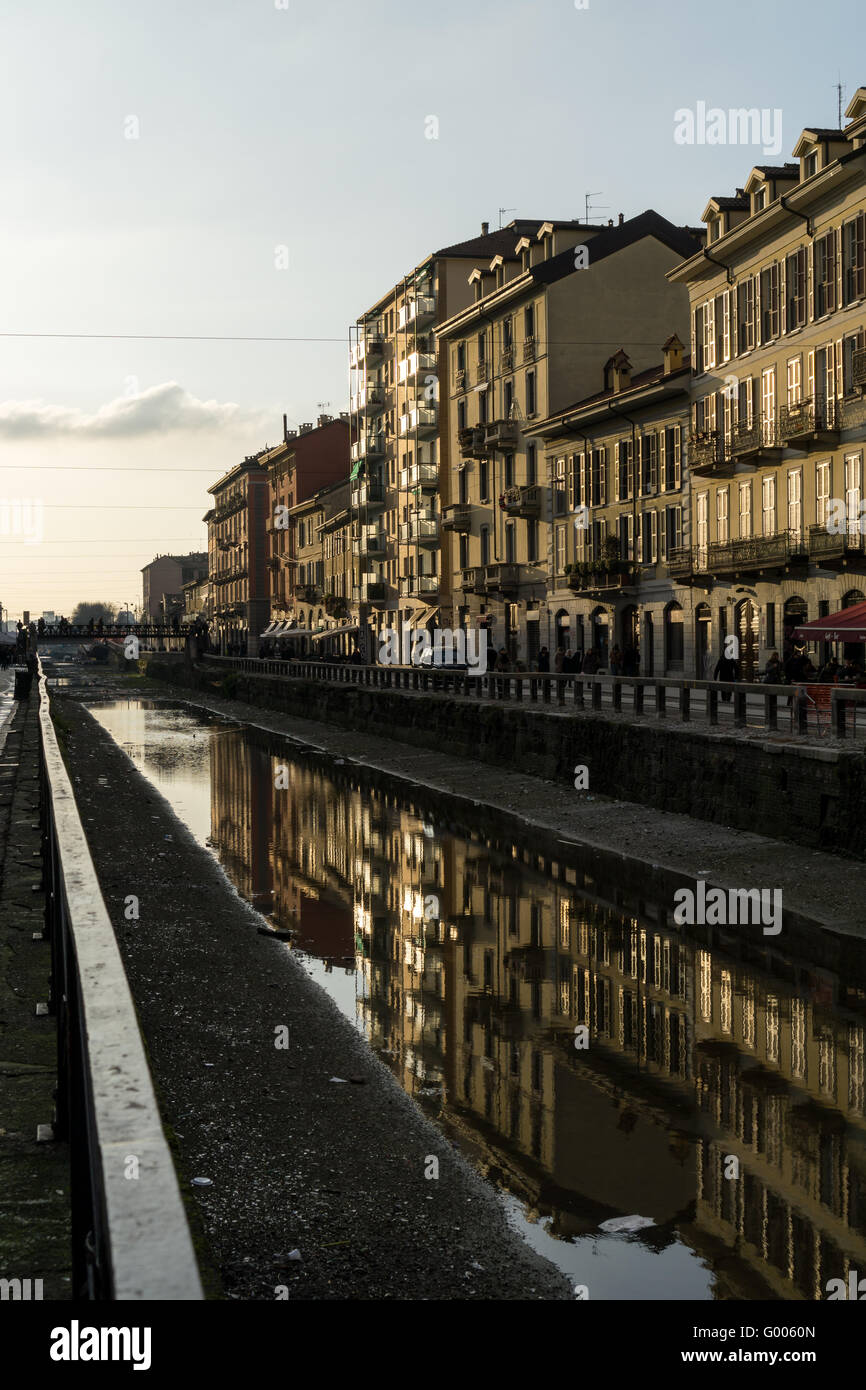 Sunset navigli district hi-res stock photography and images - Alamy