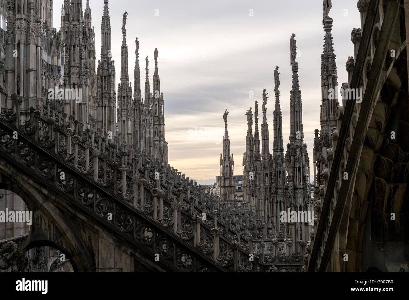 Milan Duomo rooftop Stock Photo - Alamy