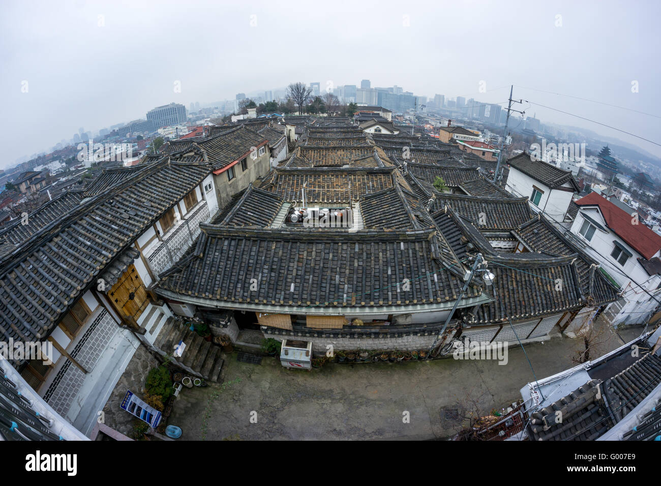 Panoramic view of Bukchon Hanok Village Stock Photo - Alamy