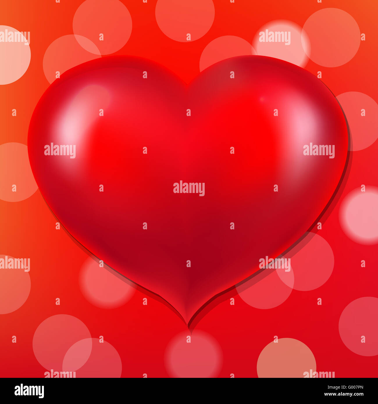 Red Poster With Bokeh And Heart Stock Photo - Alamy
