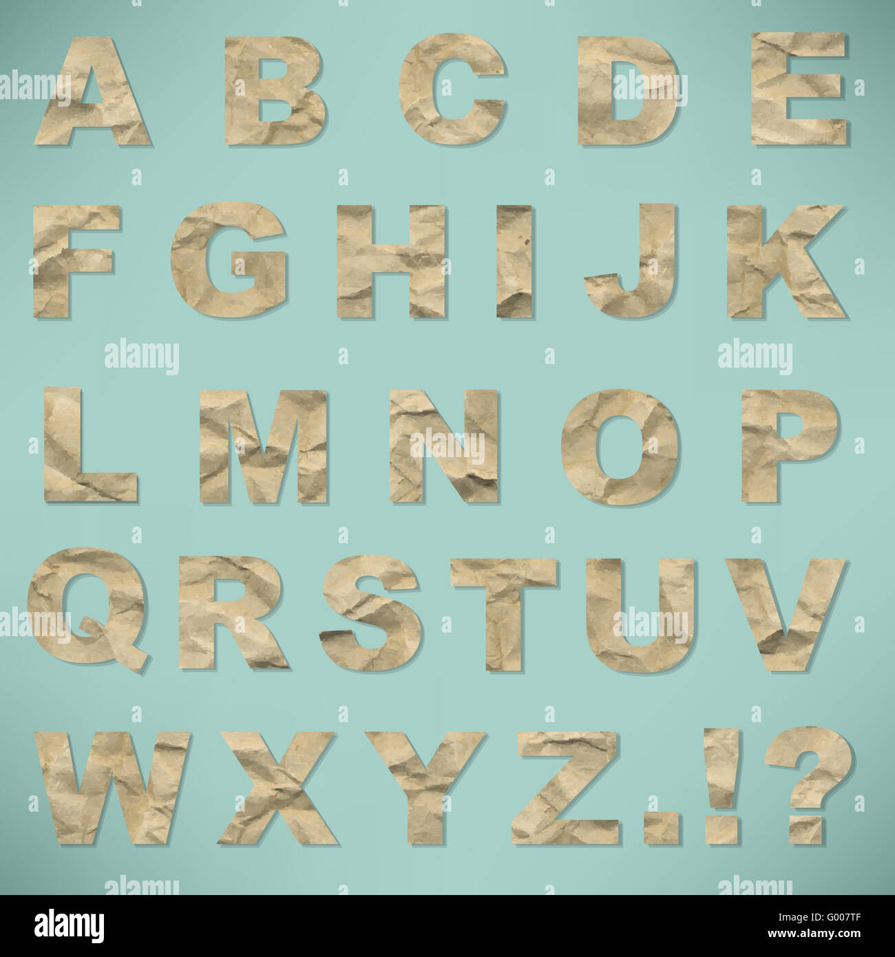 Alphabet From Crushed Paper Stock Photo - Alamy