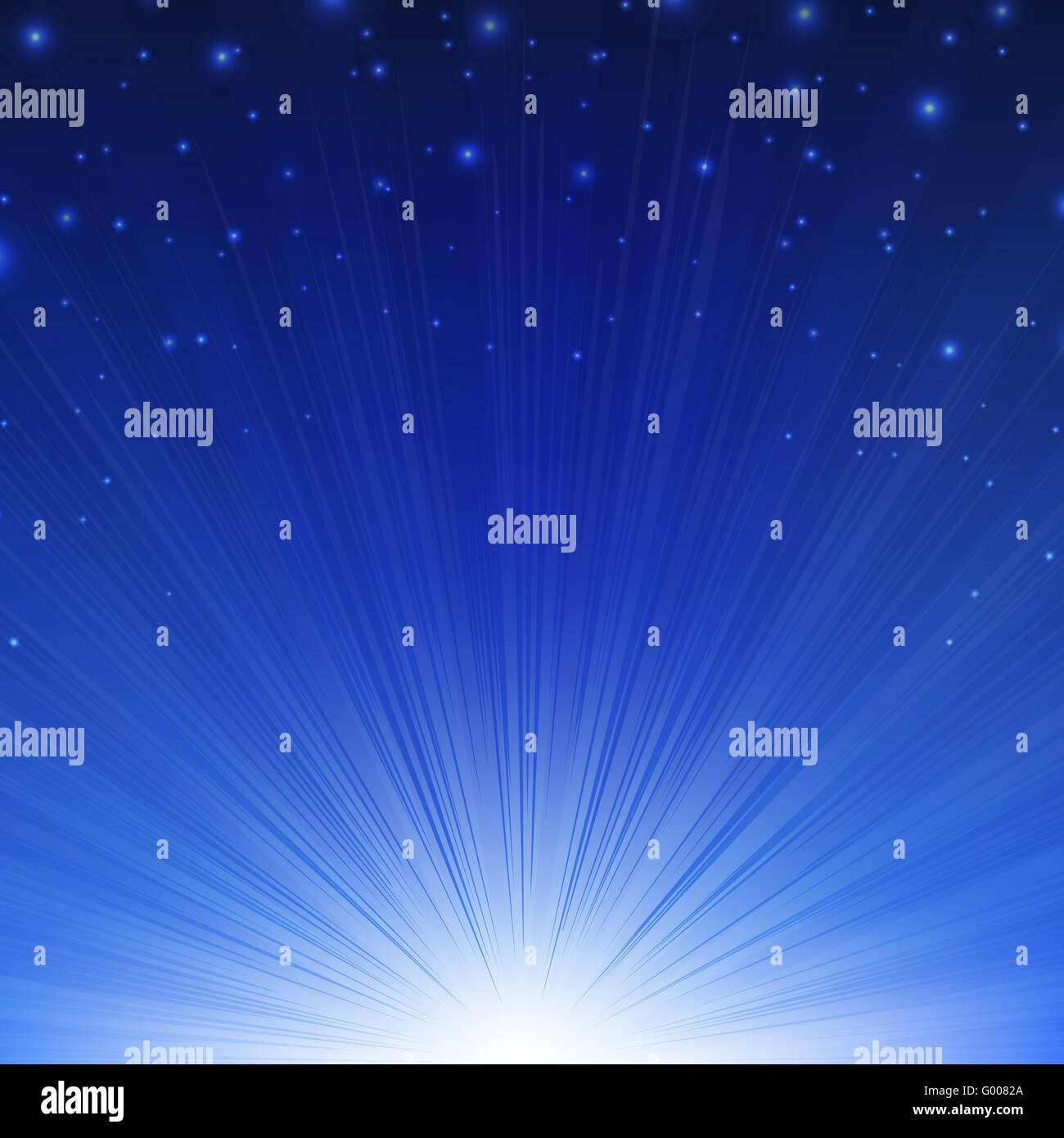 Blue Sunburst Poster Stock Photo - Alamy