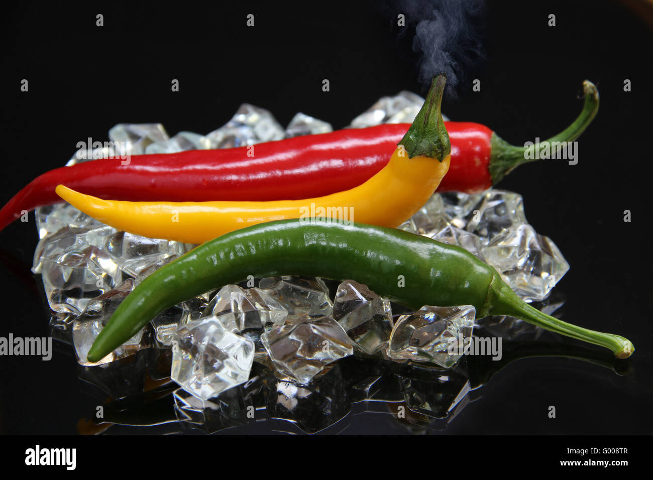 Pepperoni hot on ice Stock Photo - Alamy