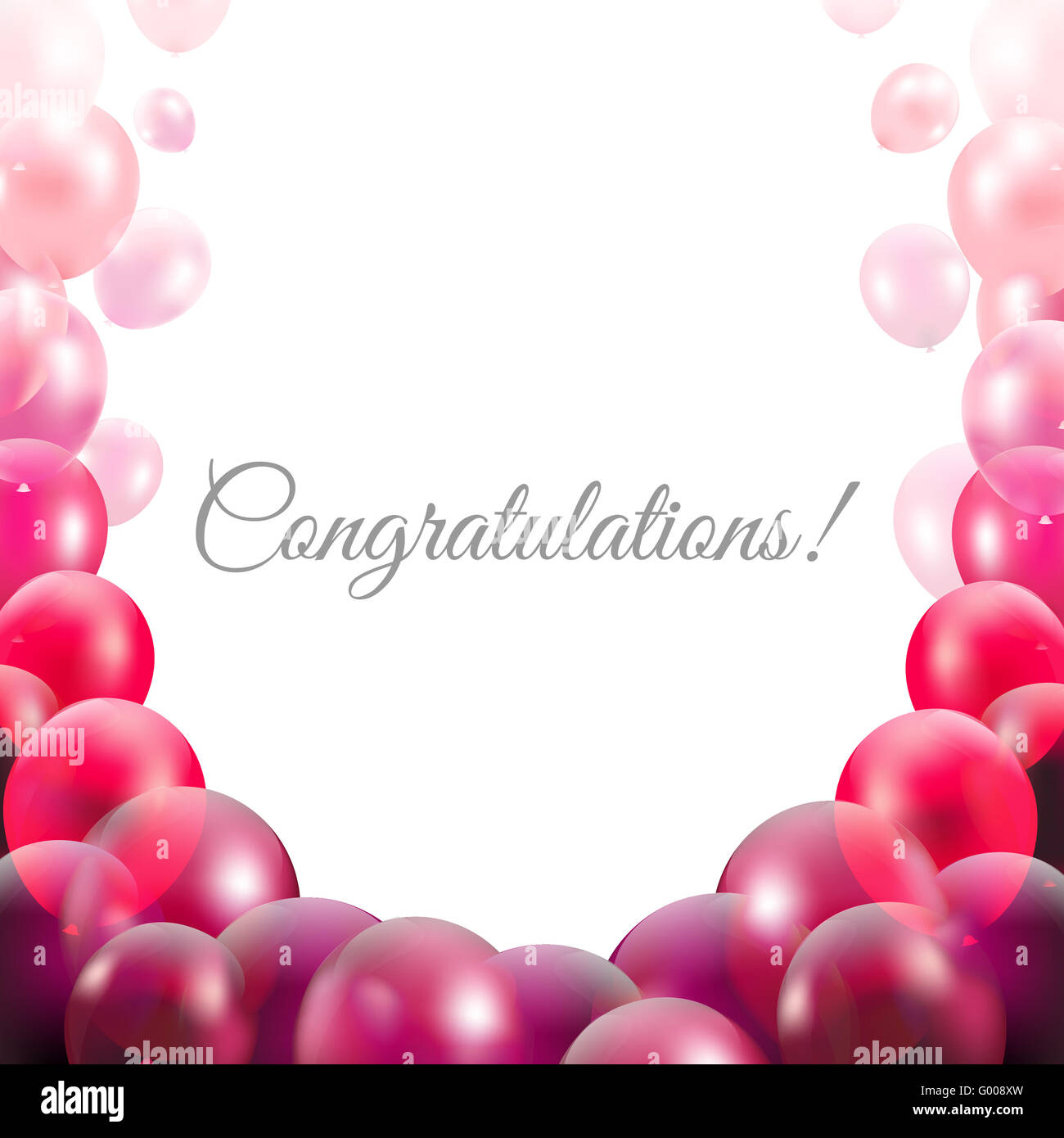 Congratulations Card With Pink Balloons Stock Photo - Alamy