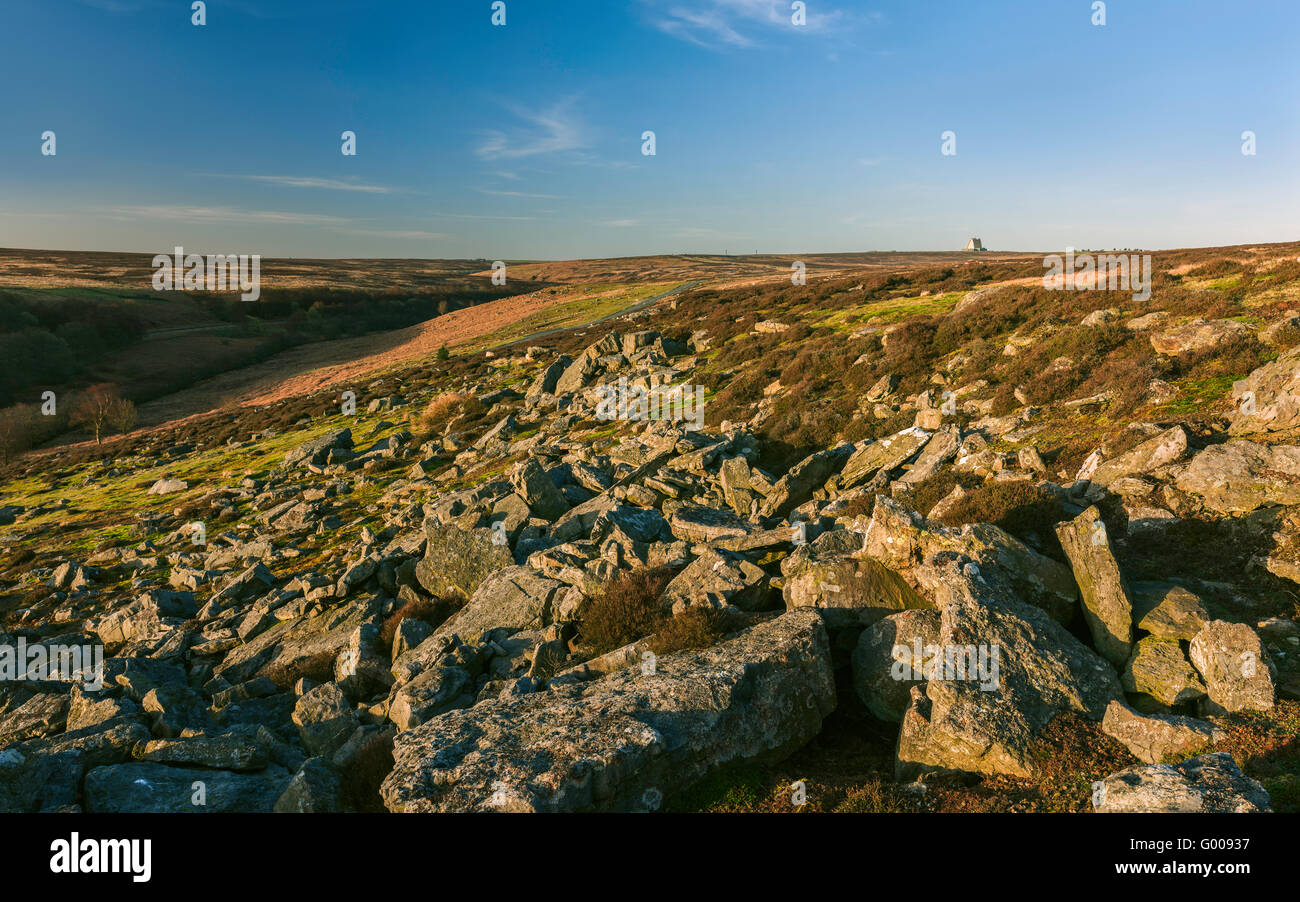 The North Yorkshire Moors in spring with view of the rugged landscape ...