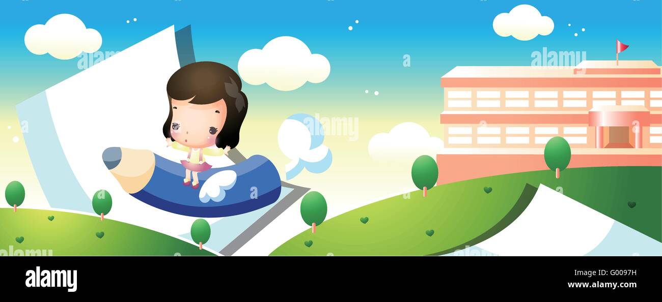 School life illustration hi-res stock photography and images - Alamy