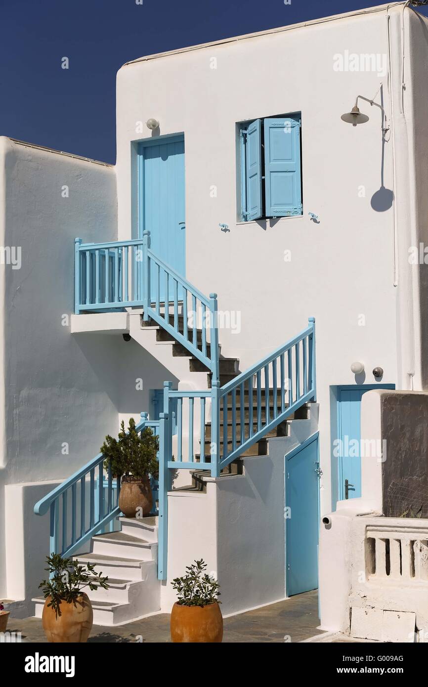 Blue Greek Doors and Windows Stock Photo - Alamy
