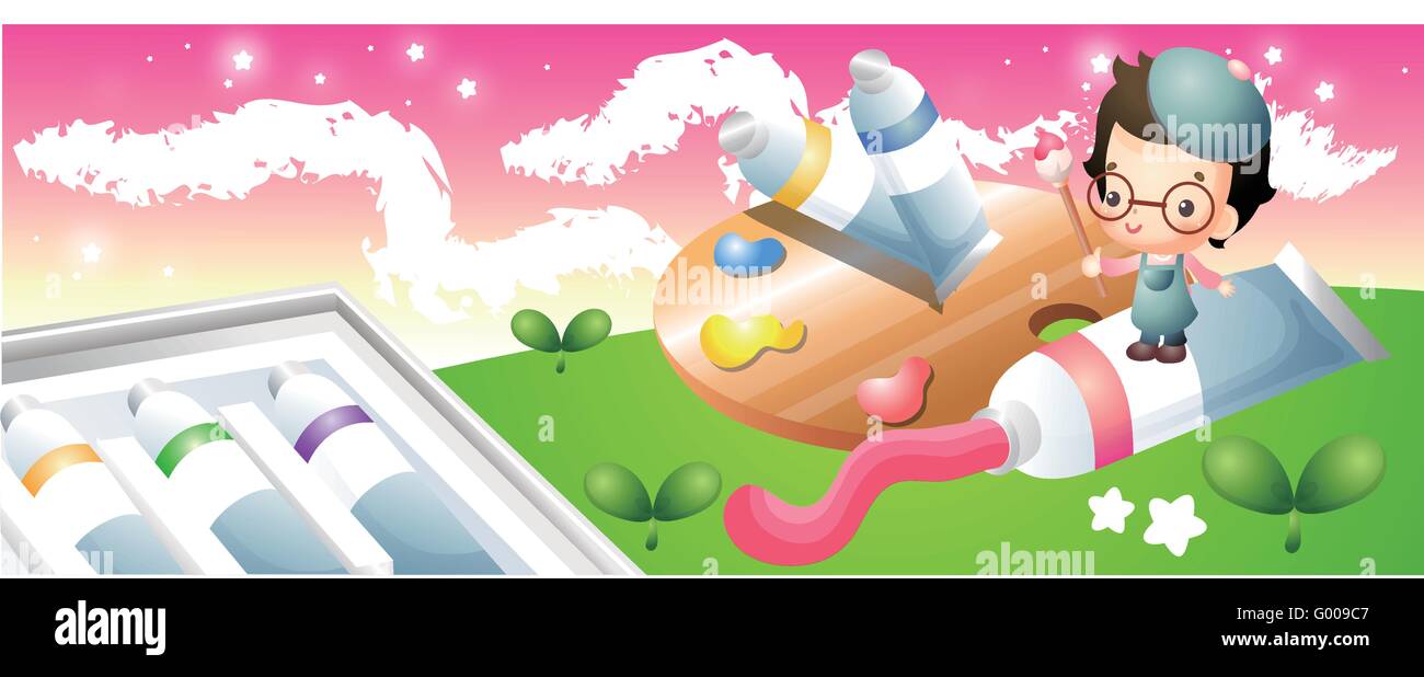 Amusing painting Stock Vector Images - Alamy