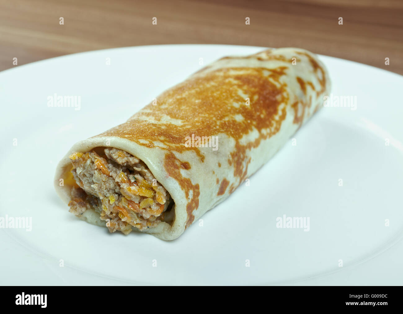 stuffed pancake with beef Stock Photo - Alamy