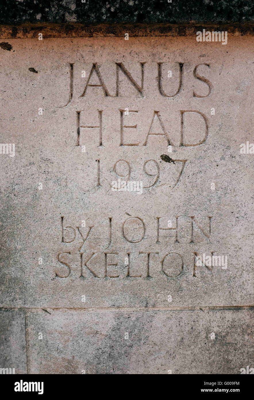 The Janus Head sculpture by John Skelton in the grounds of Southover ...