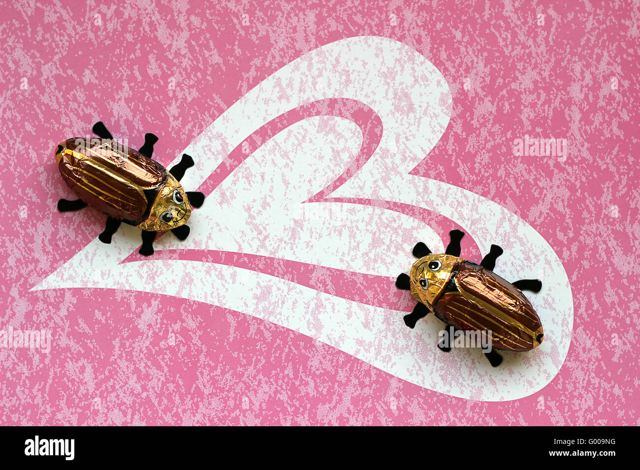 ladybug with heart Stock Photo - Alamy