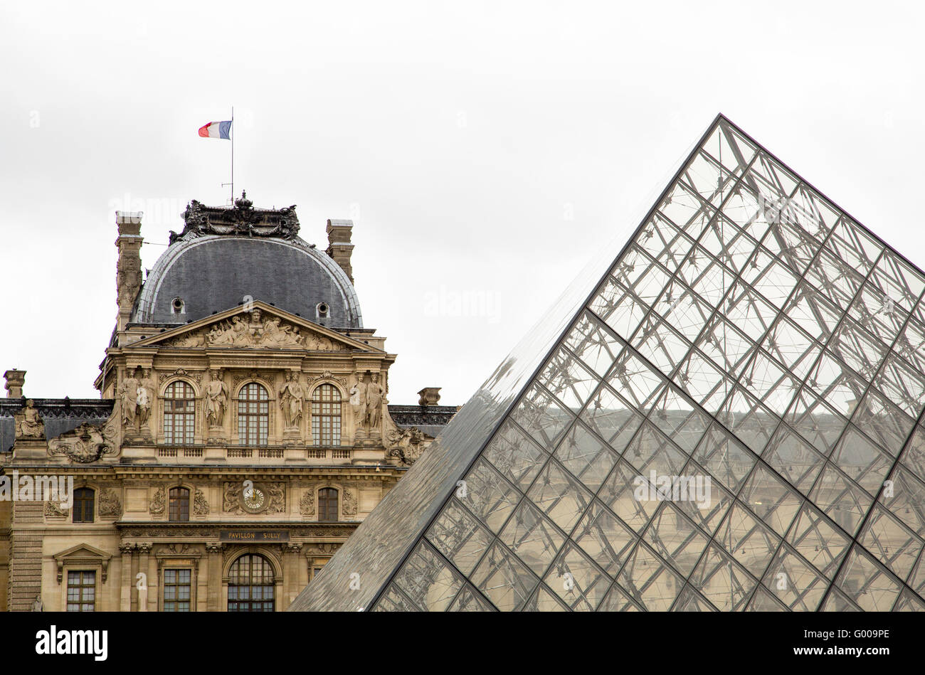 Louvre palace pyramid detail hi-res stock photography and images - Alamy