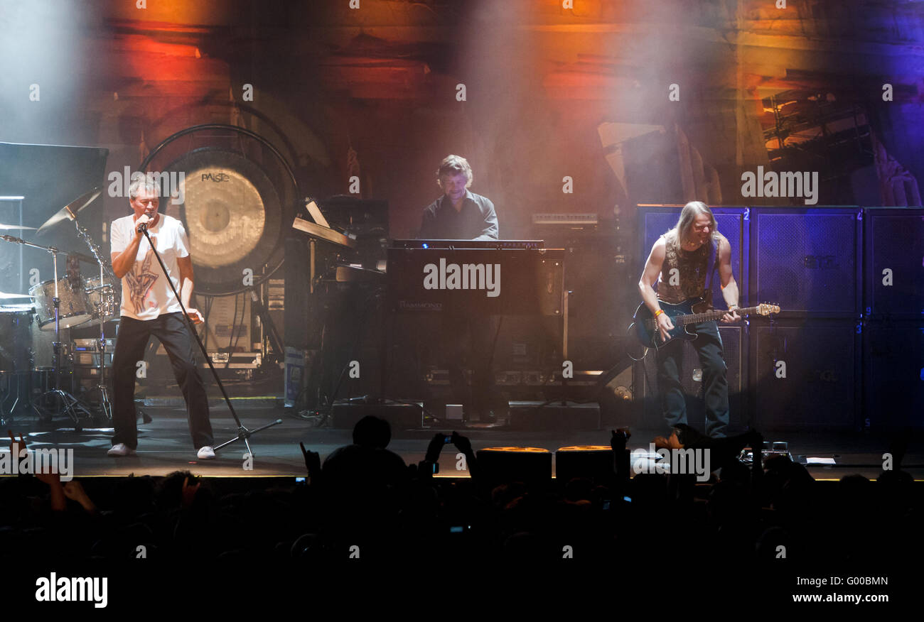 Deep Purple famous rock band on the stage performing a live rock ...