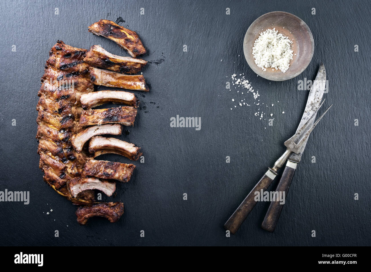 Barbecued Pork Ribs Stock Photo - Alamy