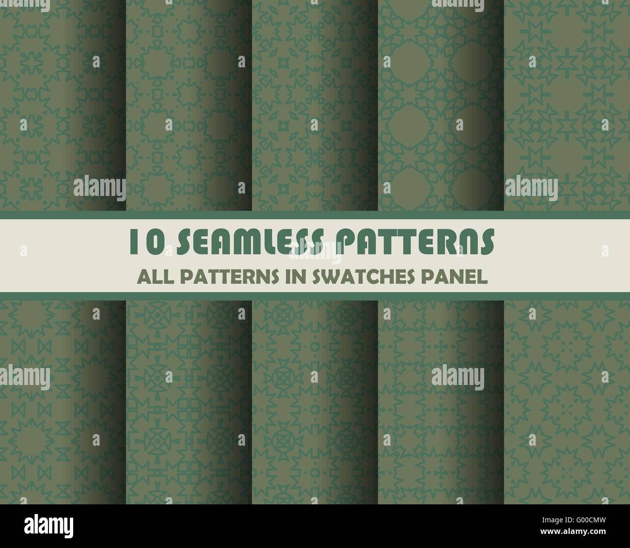 vector set of geometric seamless patterns for design Stock Vector Image ...