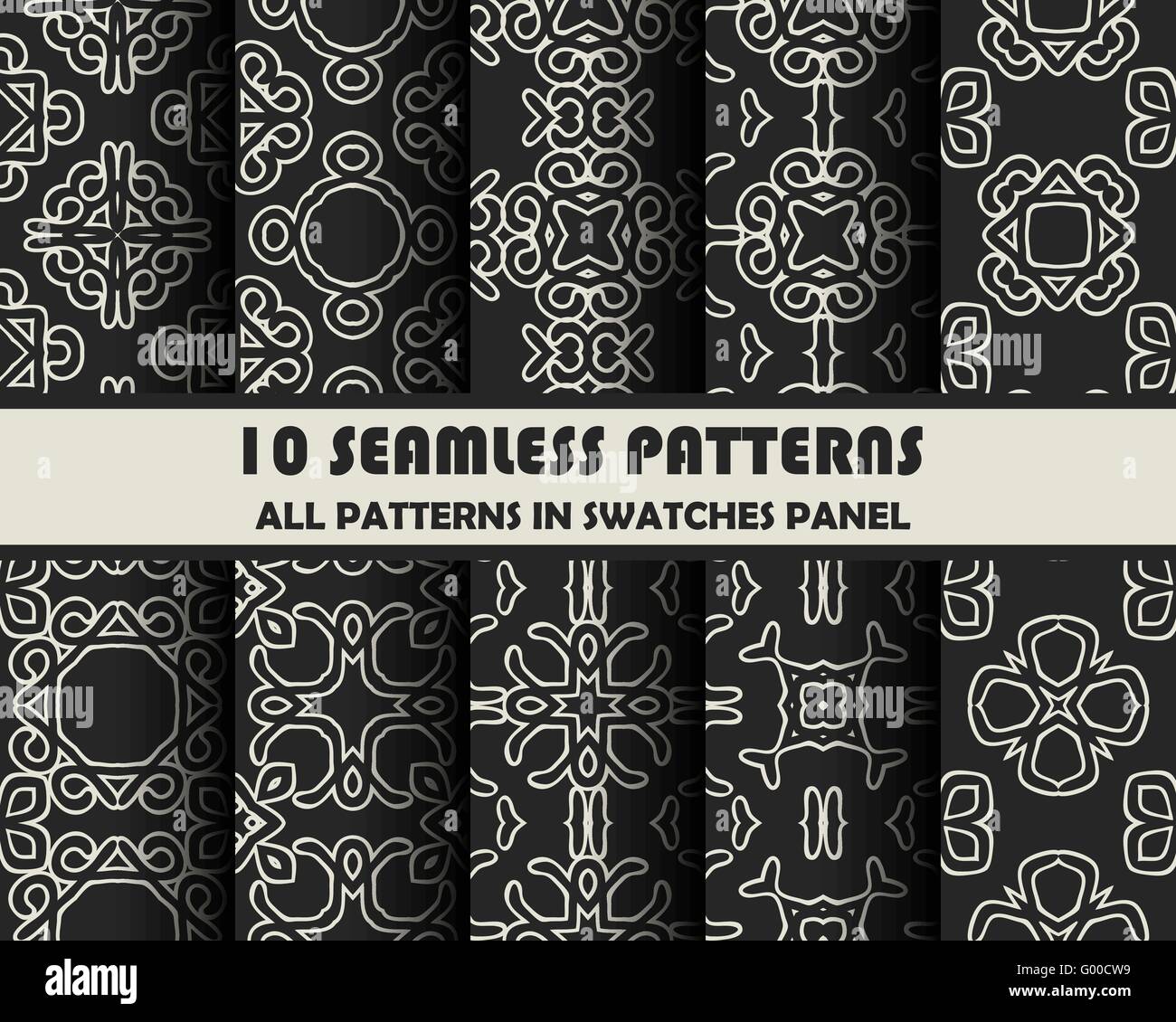 vector set of geometric seamless patterns for design Stock Vector Image ...