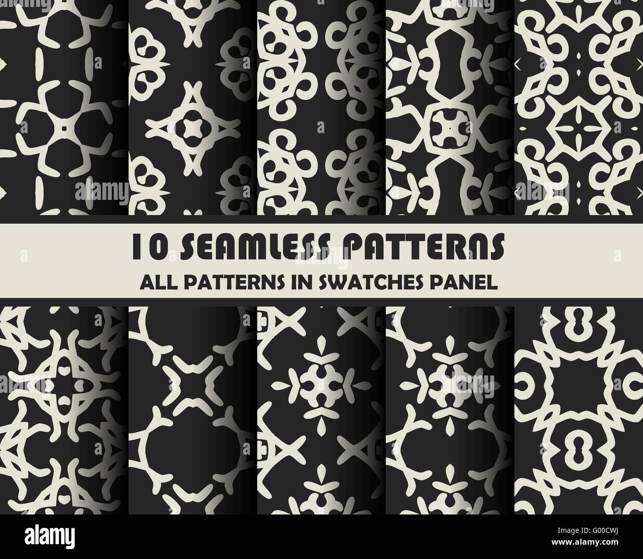vector set of geometric seamless patterns for design Stock Vector Image ...