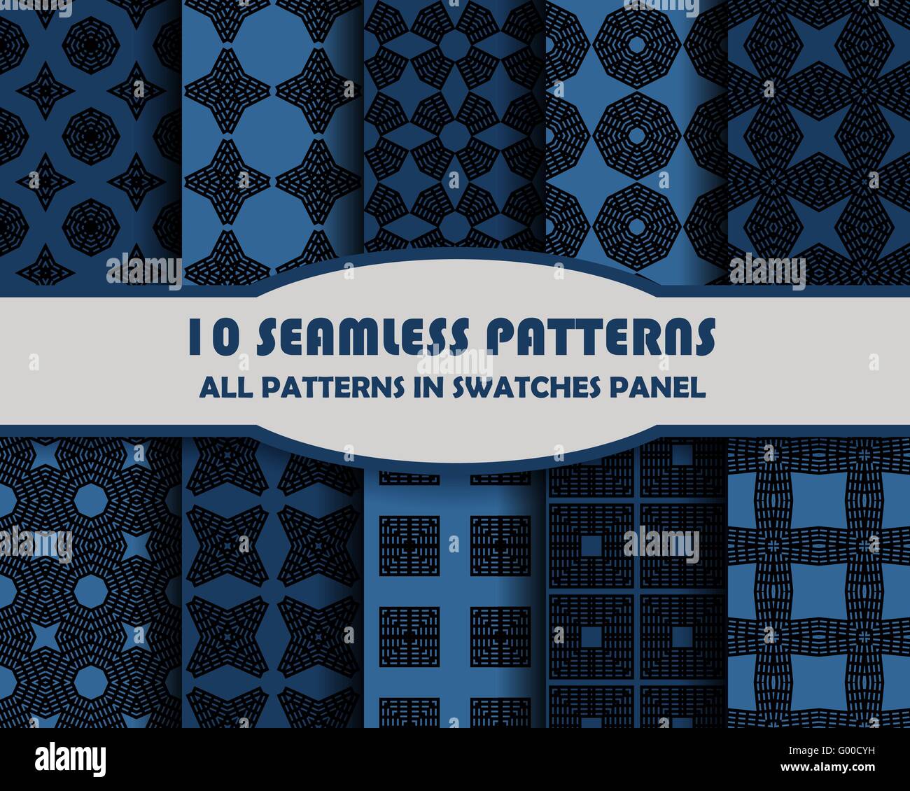vector set of geometric seamless patterns for design Stock Vector Image ...