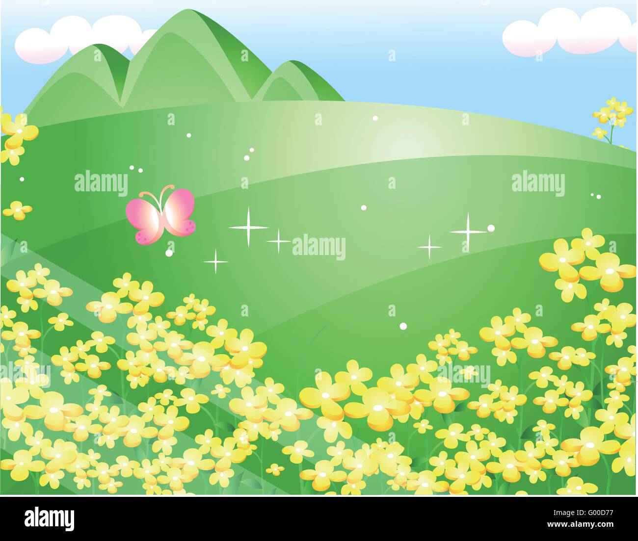 Flower butterfly illust background Stock Vector Images - Alamy