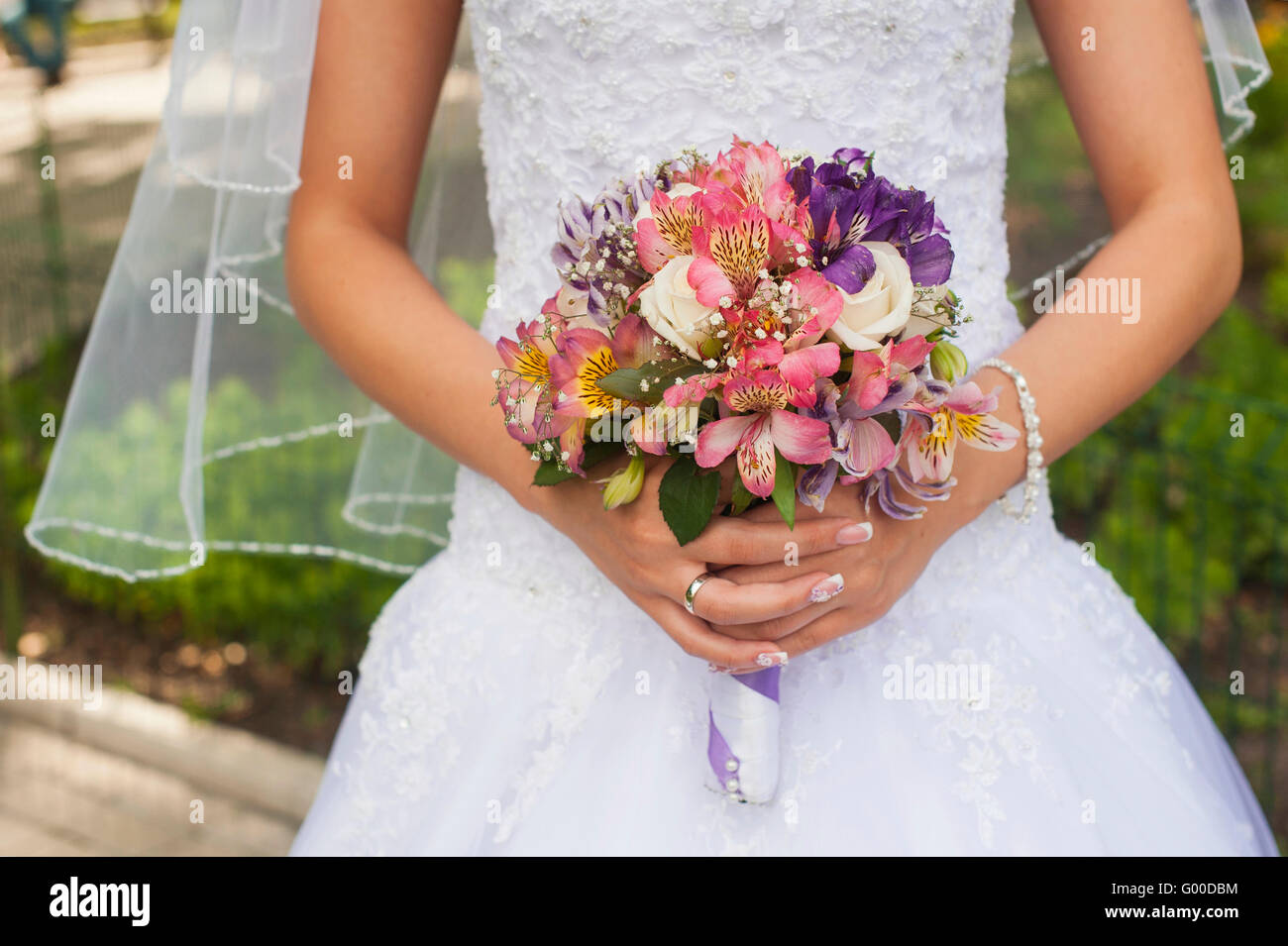 Beautiful bright wedding bouquet Stock Photo - Alamy