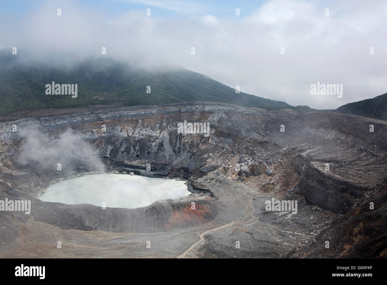 The crater of Poas Volcano in Parque Nacional Volcan Poas (Poas Volcano ...