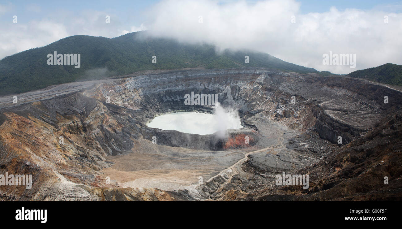 The crater of Poas Volcano in Parque Nacional Volcan Poas (Poas Volcano ...