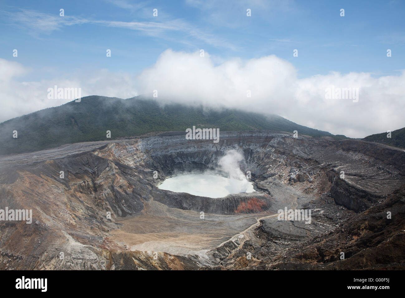 The crater of Poas Volcano in Parque Nacional Volcan Poas (Poas Volcano ...