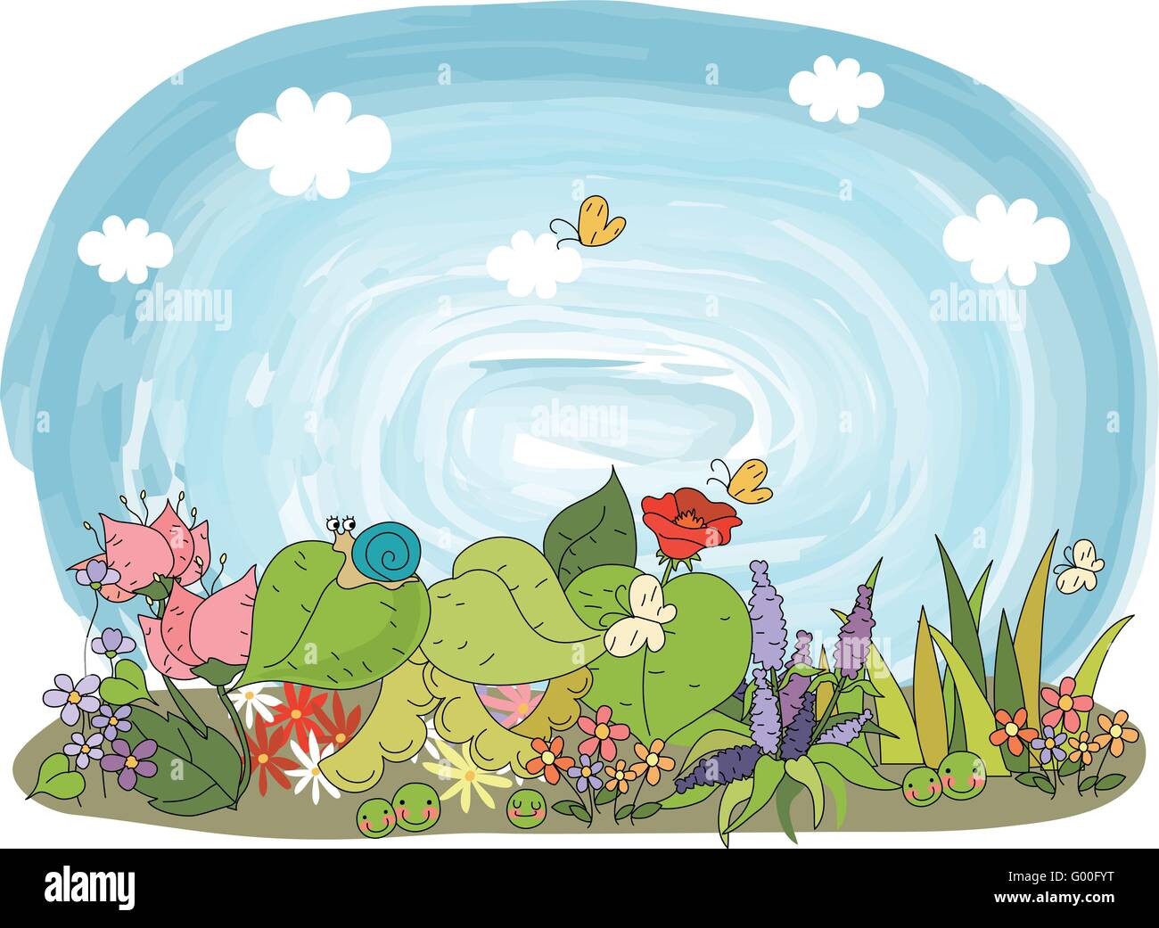 Flower butterfly illust background Stock Vector Images - Alamy