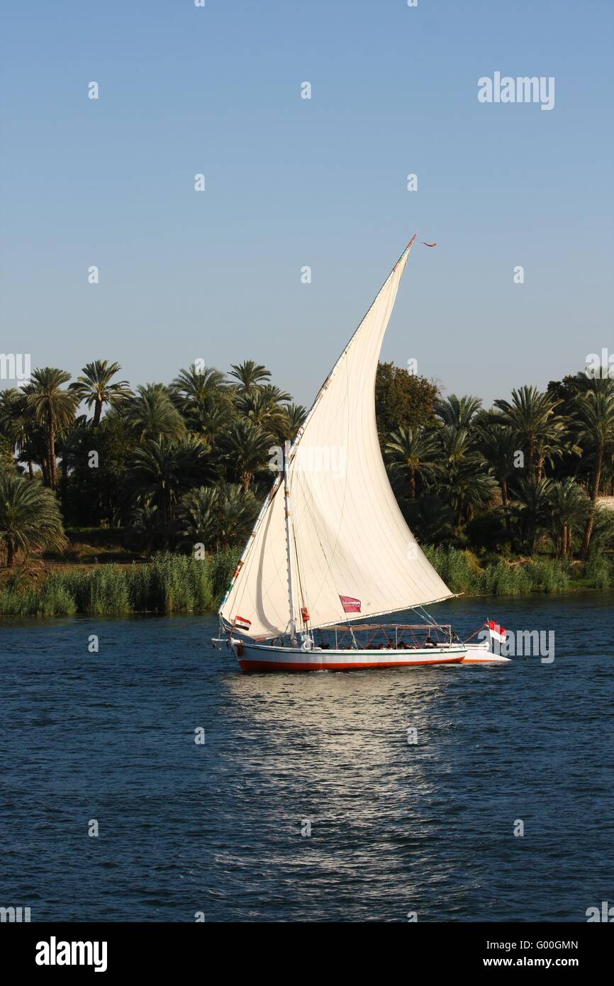sailing boat on the nile river Stock Photo - Alamy