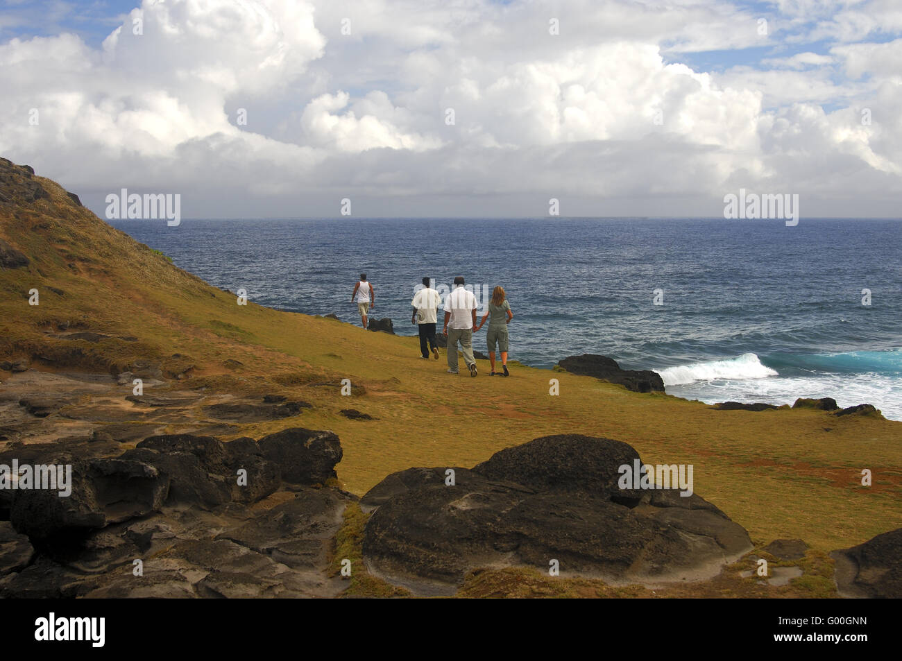 Walk along the cliffs near Souillac in the south of Mauritius Stock ...