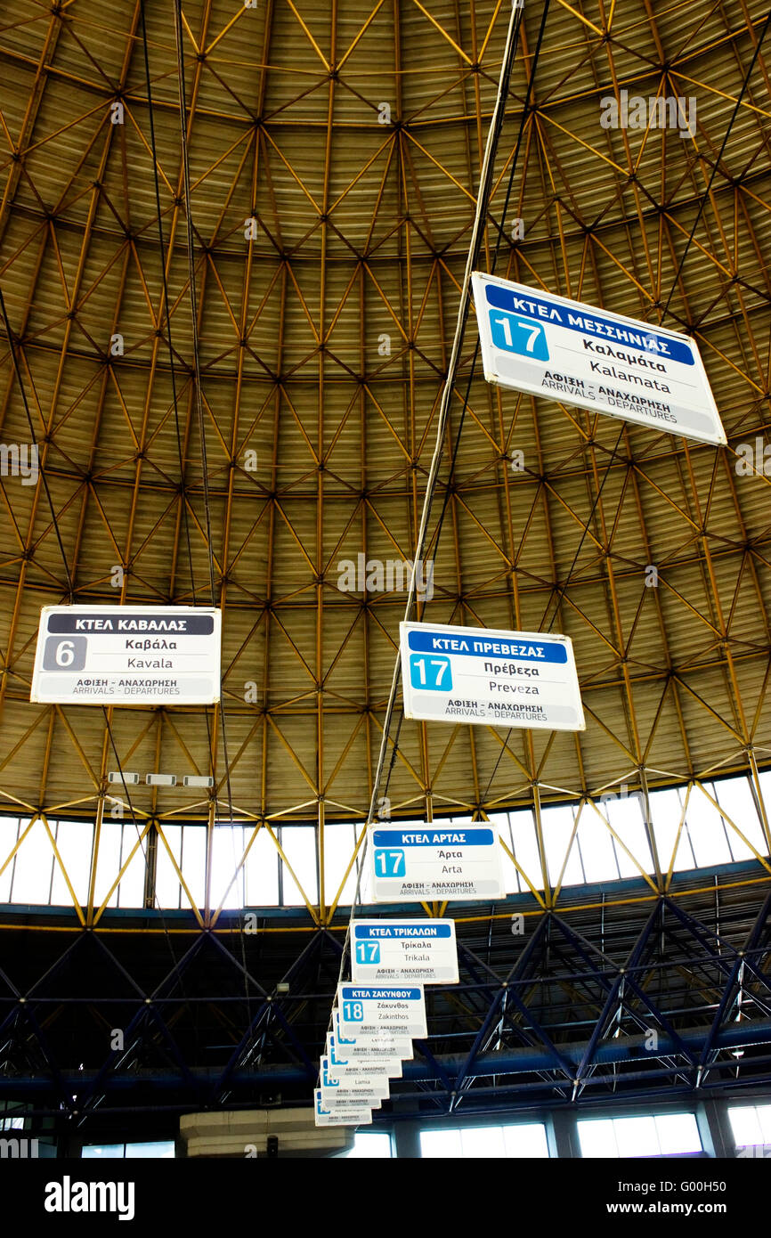 Numbered stand destination signs No6 Kavala and other inland areas ...