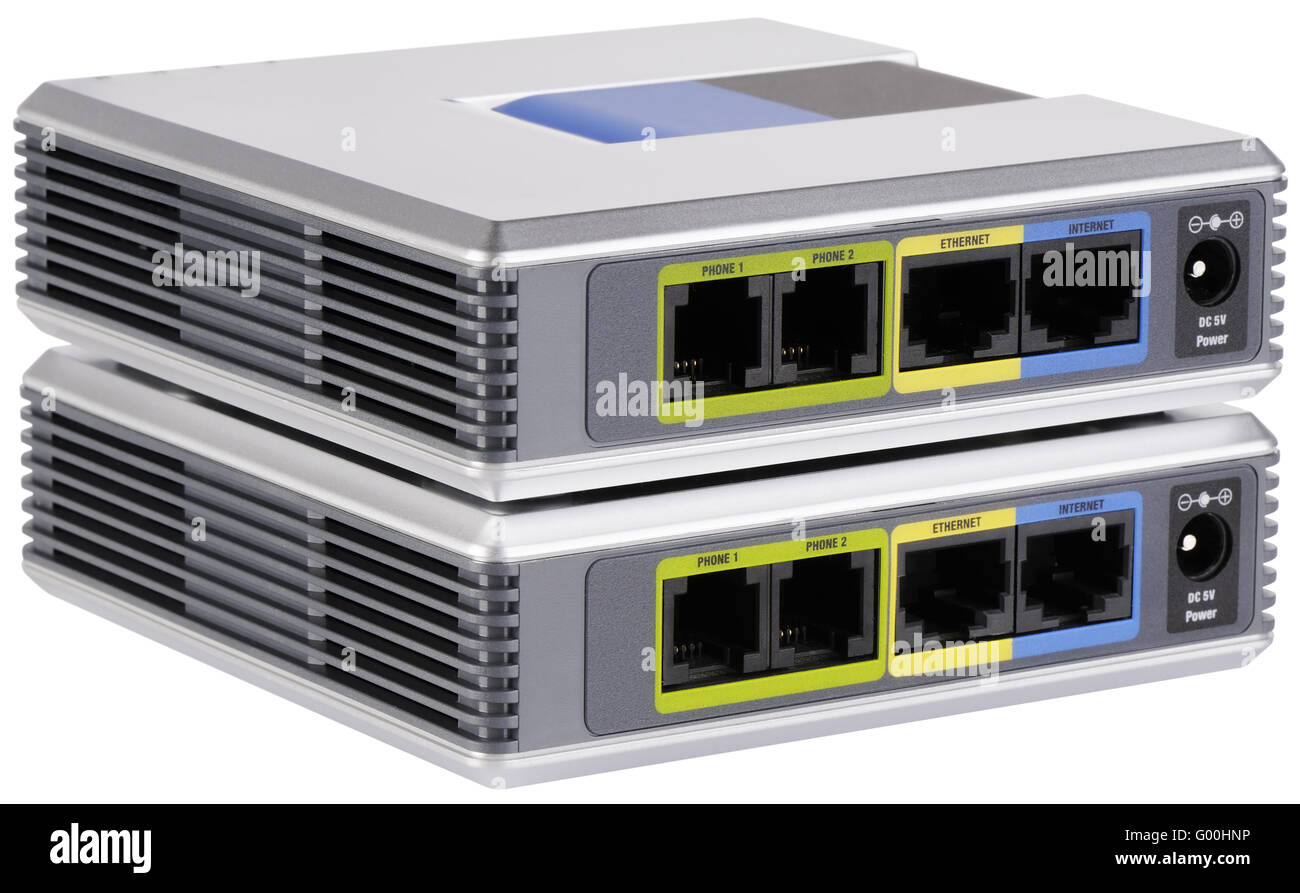 VoIP telephone adapters Stock Photo - Alamy