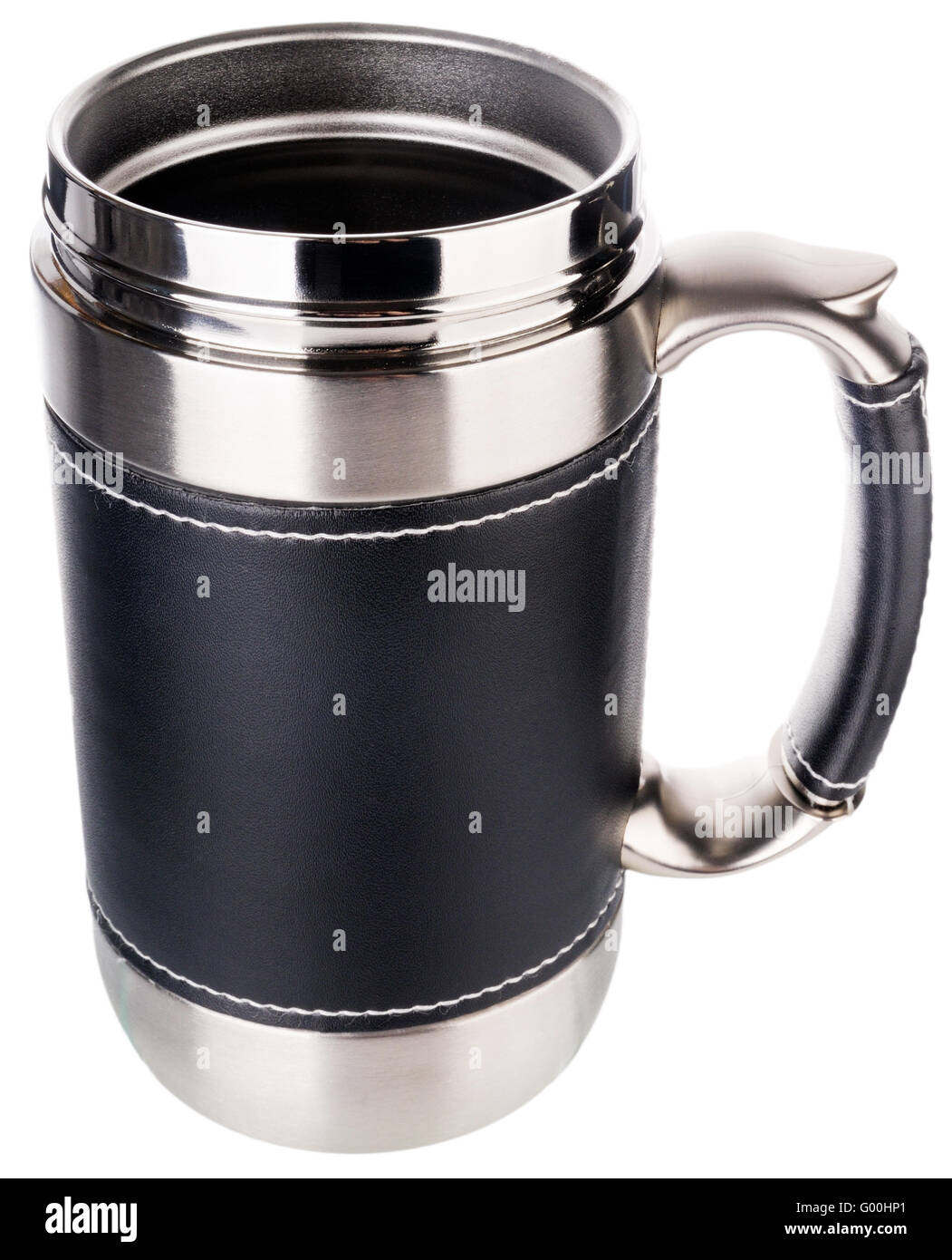 Empty metal mug isolated on the white Stock Photo - Alamy