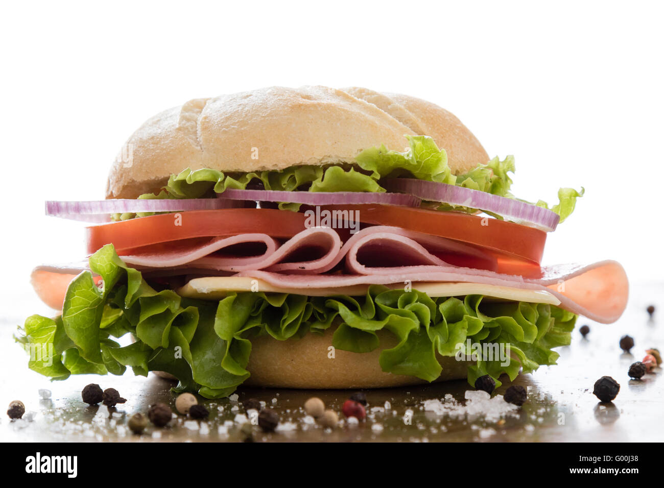ham sandwich on steel plate Stock Photo - Alamy
