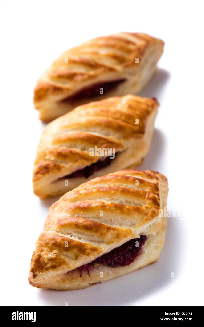 puff pastry with jam on white Stock Photo - Alamy