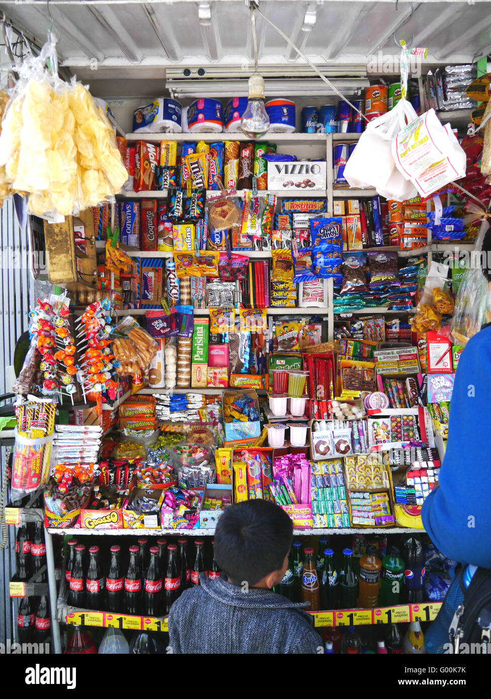 Traders stall in centre of La Paz Bolivia Stock Photo - Alamy