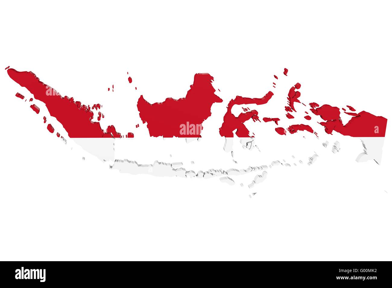 Indonesian Flag Map Stock Photo - Alamy