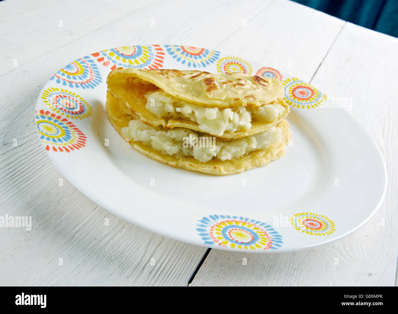 Qistibi. roasted flatbreads with potatoes Stock Photo - Alamy