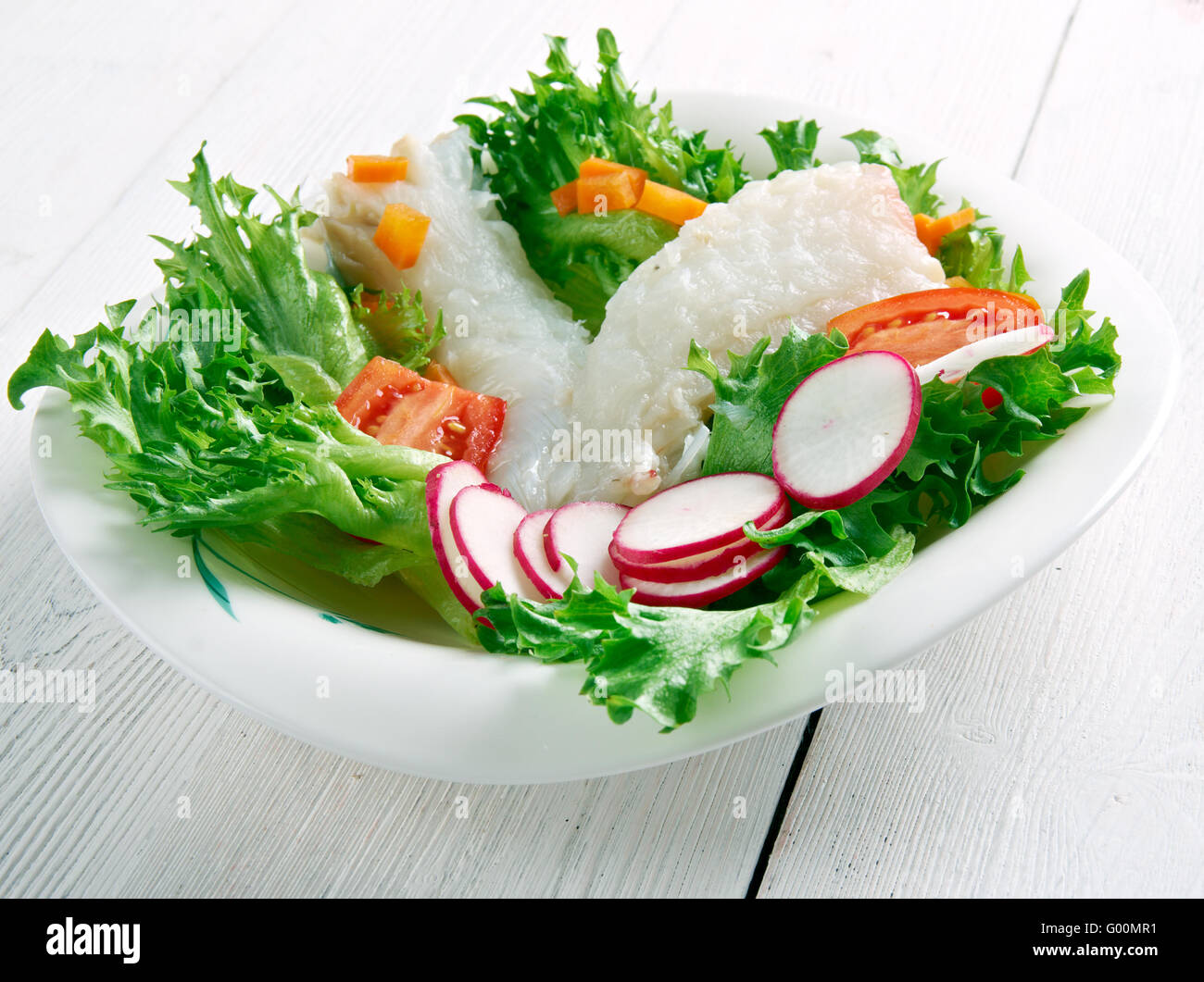 Seared cod salad Stock Photo - Alamy